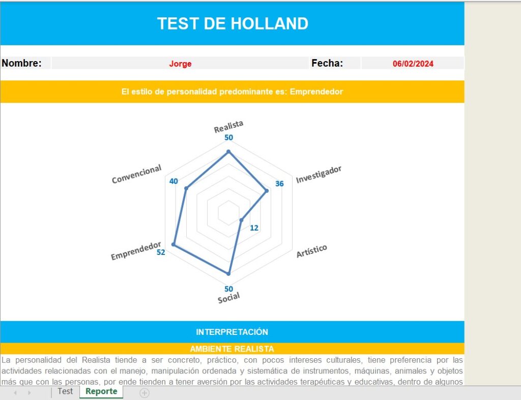 Holland Test ExamenVocacional-Ocupacional
