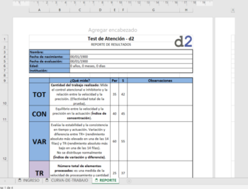 Corrector Test D2 de Atención