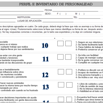 CORRECTOR -Inventario de la Personalidad de Gordon
