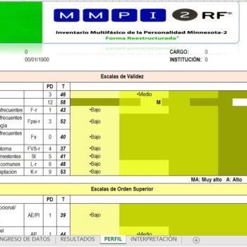 Test MMPI 2 - RF (Reestructurado) - (Excel Automatizado)
