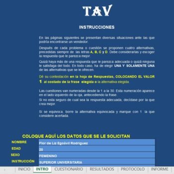 TAV Test Apreciacion de Vendedores - PsicoTest