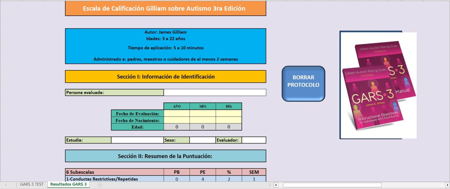 GARS 3- Escala de Evaluación de Autismo Gilliam