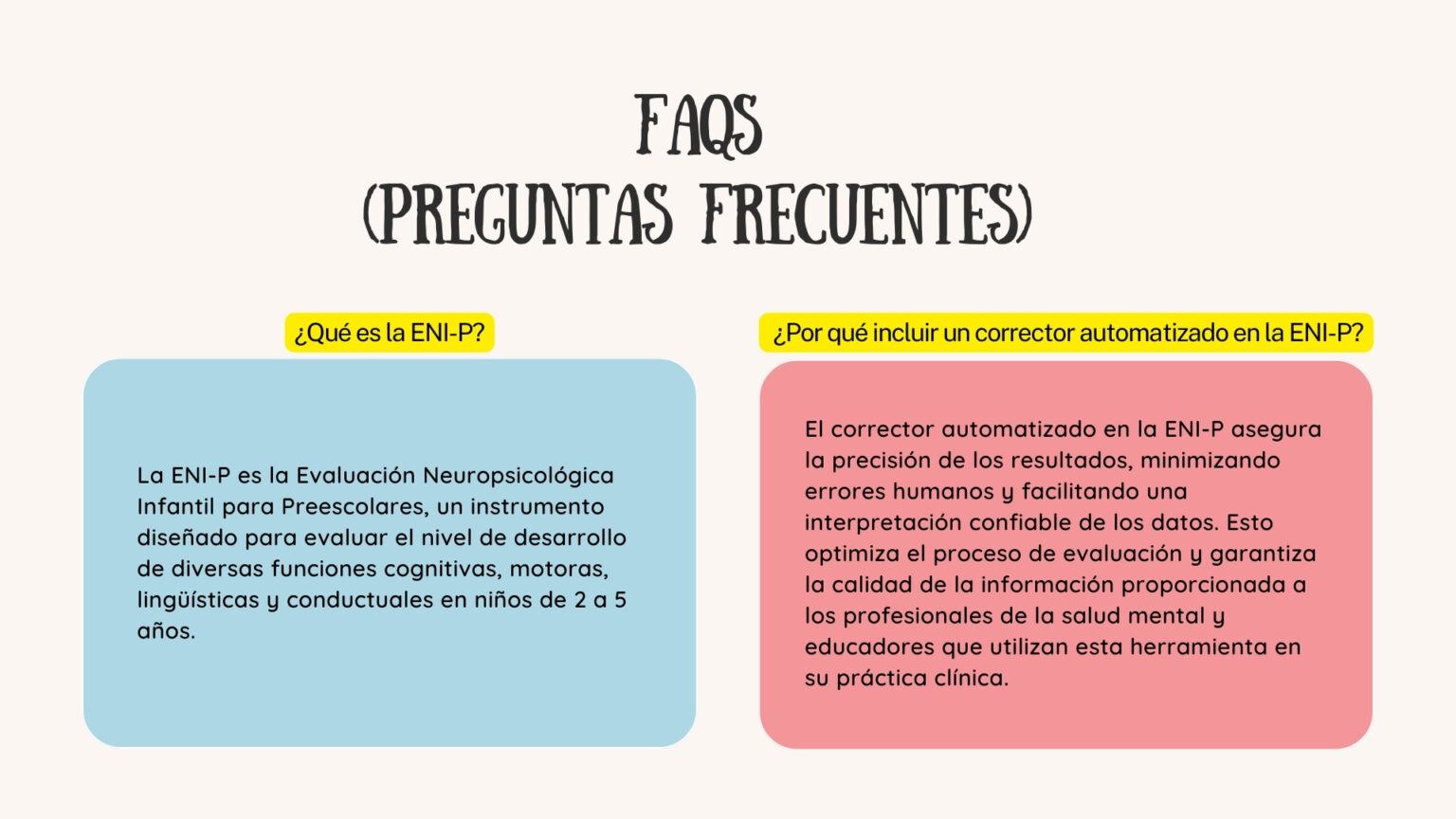 Corrector ENI-P -Evaluación Neuropsicológica Infantil Preescolares
