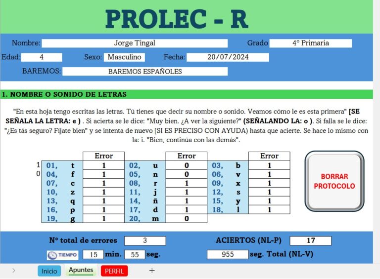 Evaluación De Los Procesos Lectores - PROLEC-r